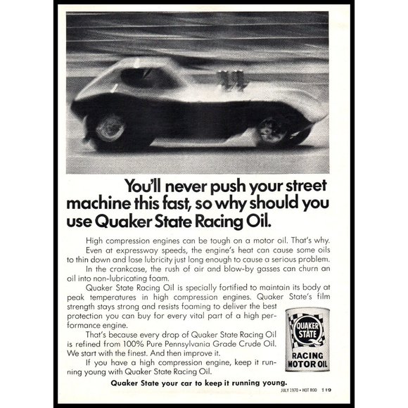 Quaker State | Art | 97 Quaker State Racing Motor Oil Can Vintage Print ...
